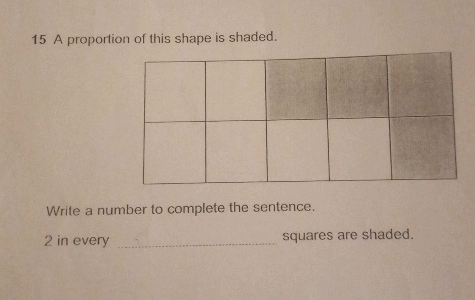 15 A proportion of this shape is shaded. | StudyX