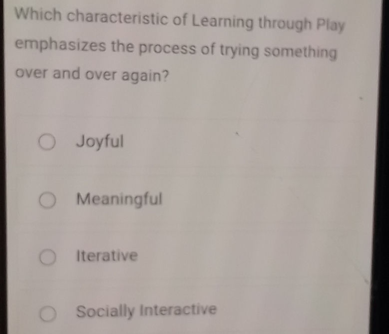 Which characteristic of Learning through | StudyX