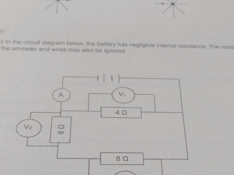 5 In the circuit diagram below, the battery | StudyX