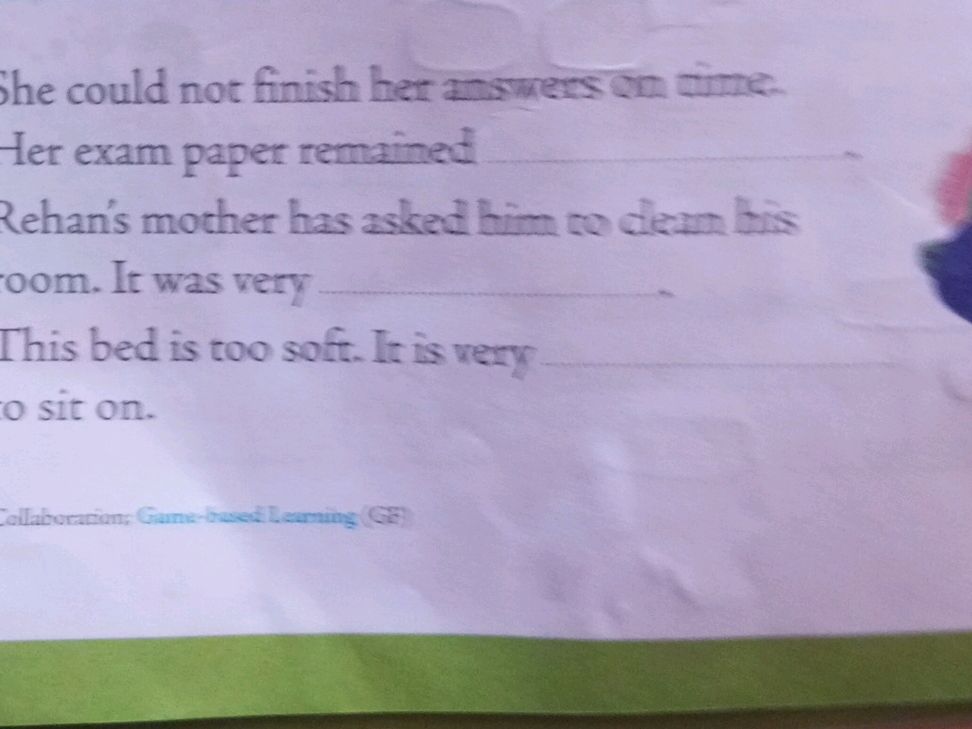 She could not finish her answers on time. | StudyX