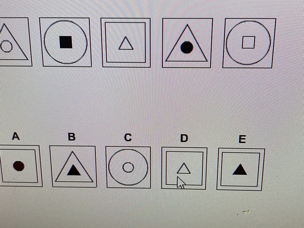 A visual pattern recognition question. The | StudyX