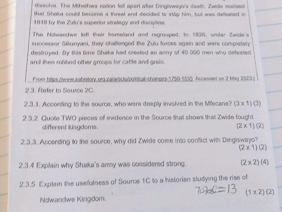 2.3. Refer to Source 2C. 2.3.1. According | StudyX