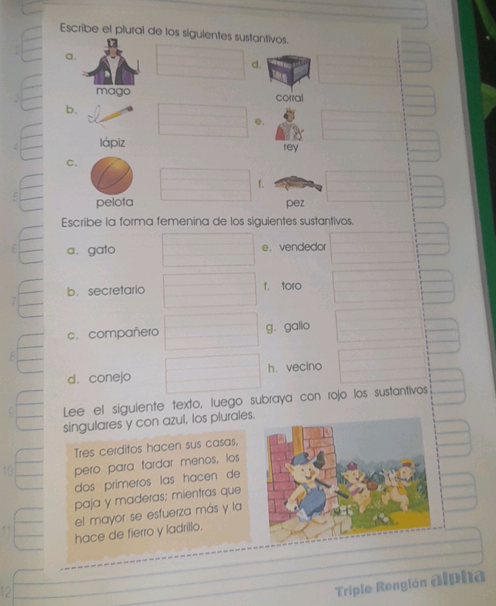 Escribe el plural de los siguientes | StudyX