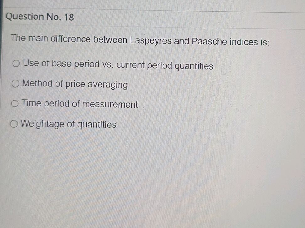The main difference between Laspeyres and
