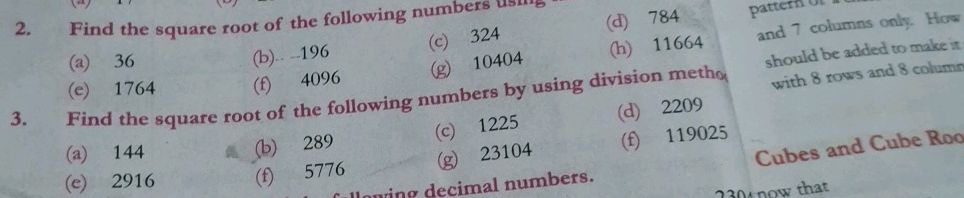2. Find the square root of the following | StudyX