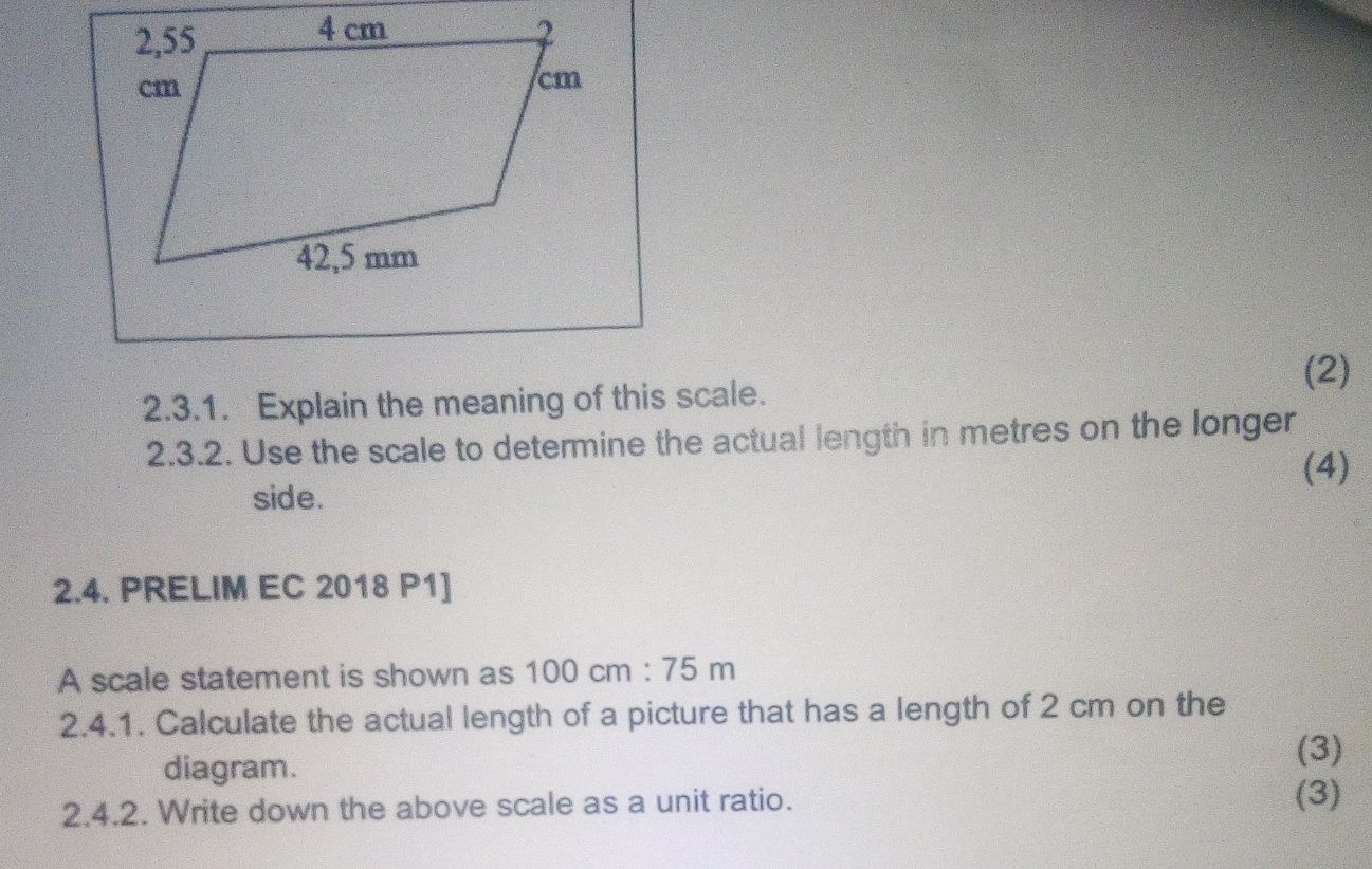 2.3.1. Explain the meaning of this scale. | StudyX
