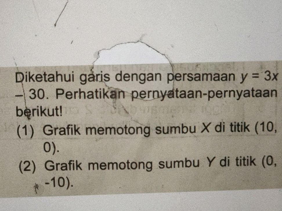 Diketahui garis dengan persamaan $y = 3x - | StudyX