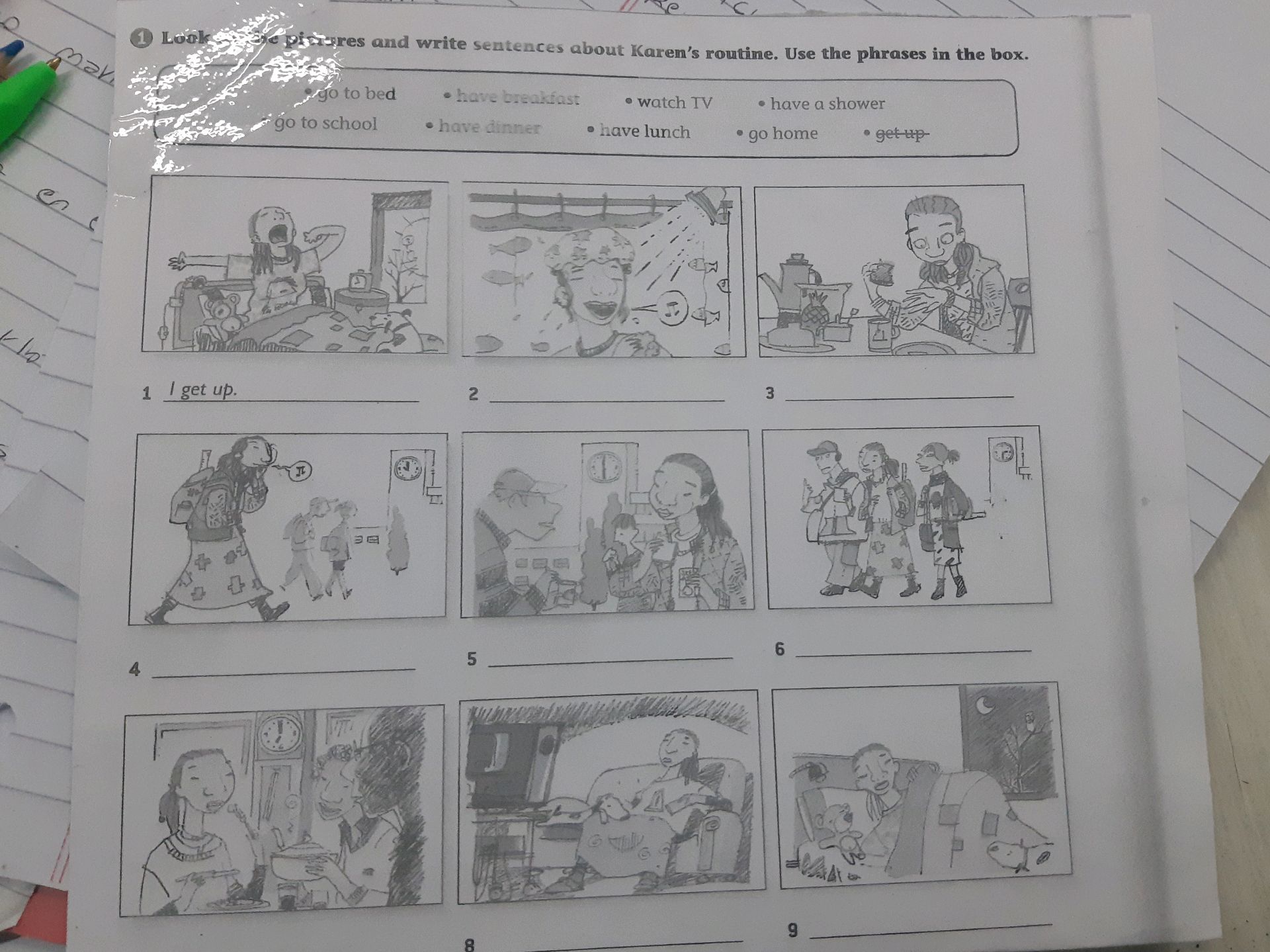 Look at the pictures and write sentences | StudyX