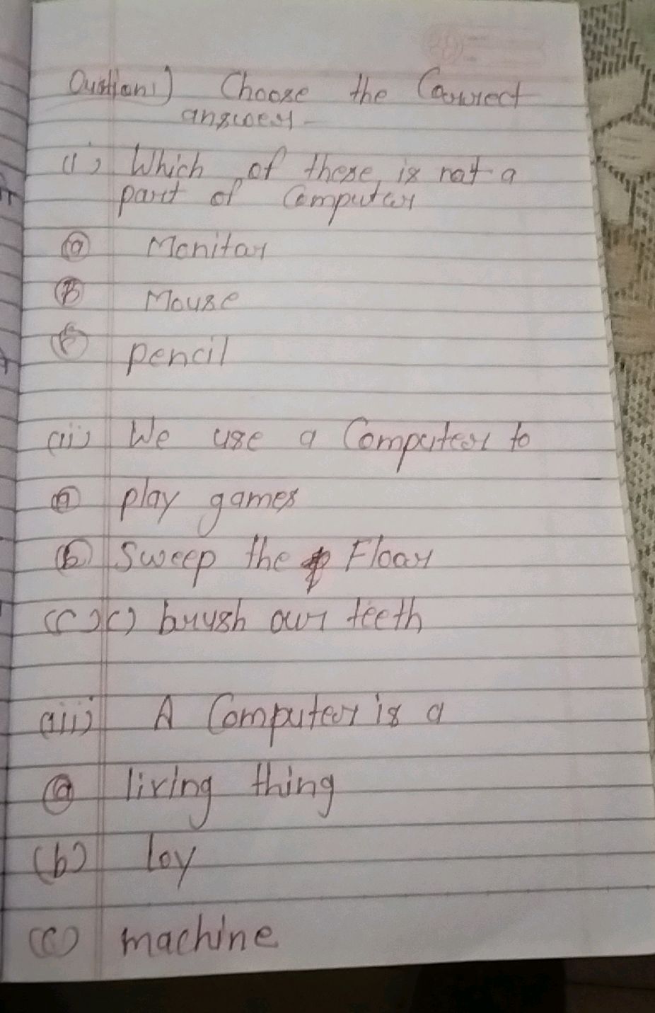 i) Which of these is not a part of computer? | StudyX