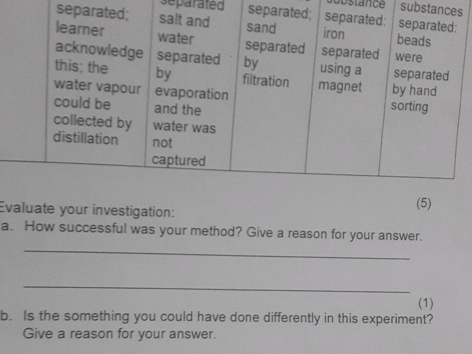 Evaluate your investigation: a. How | StudyX