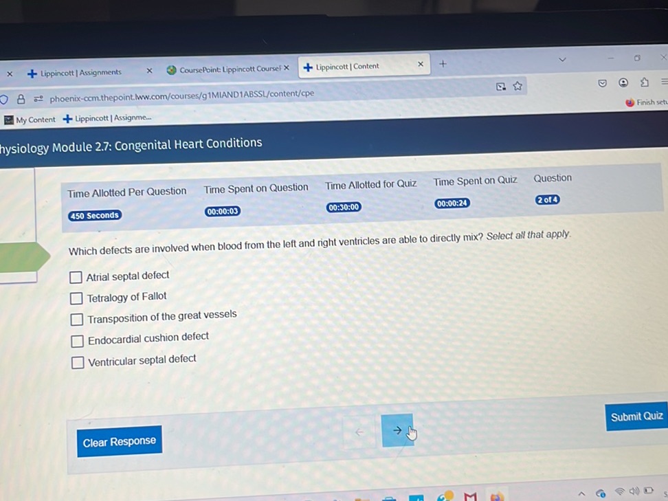 Which defects are involved when blood from | StudyX