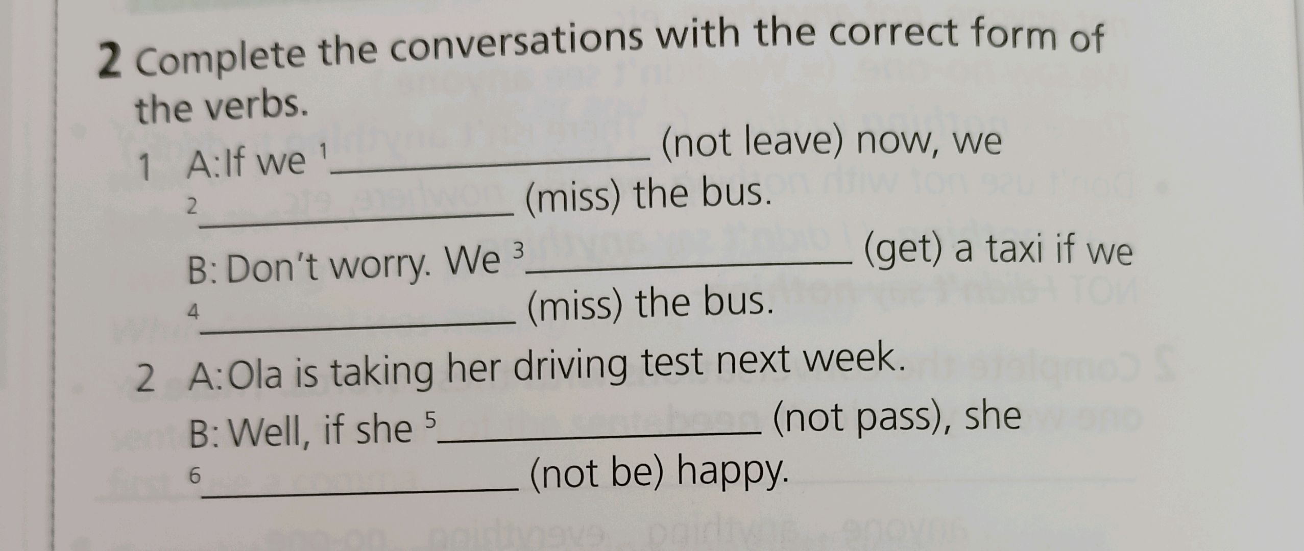 2 Complete the conversations with the | StudyX