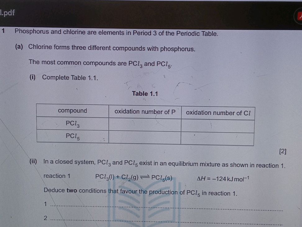 Phosphorus and chlorine are elements in | StudyX