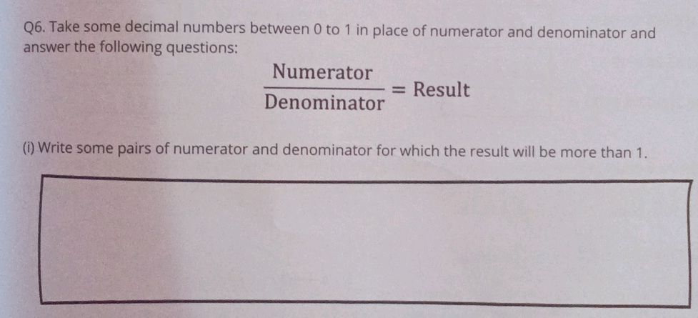 Q6. Take some decimal numbers between 0 to 1 | StudyX