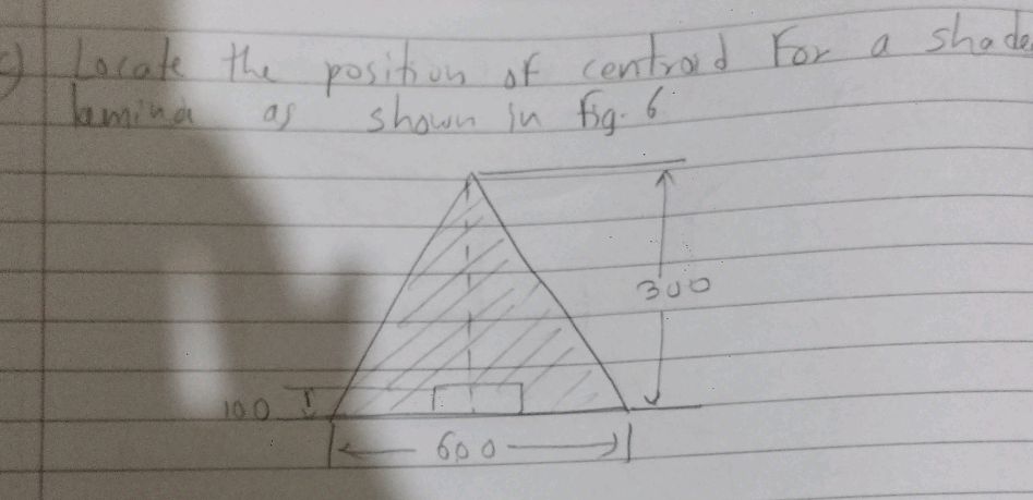 Locate the position of centroid For a shaded | StudyX
