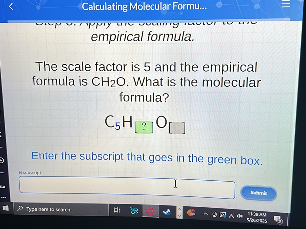 The scale factor is 5 and the empirical | StudyX