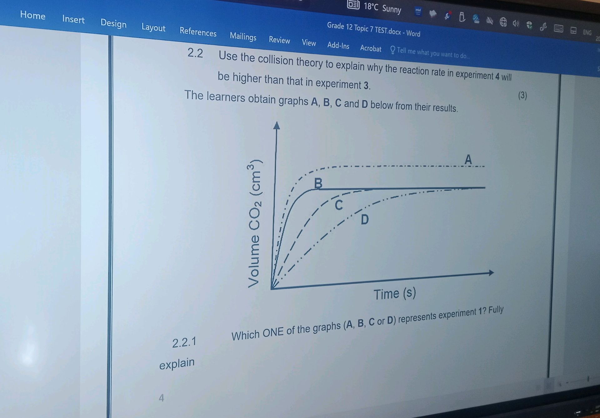 2.2 Use the collision theory to explain why | StudyX