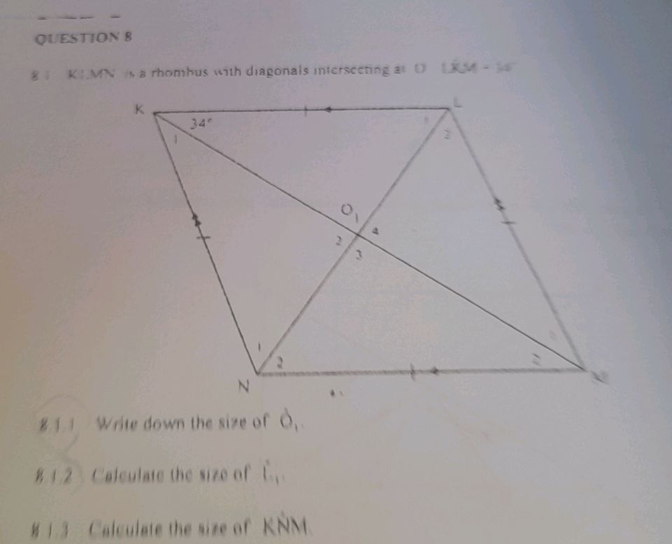 8. KIMN is a rhombus with diagonals | StudyX