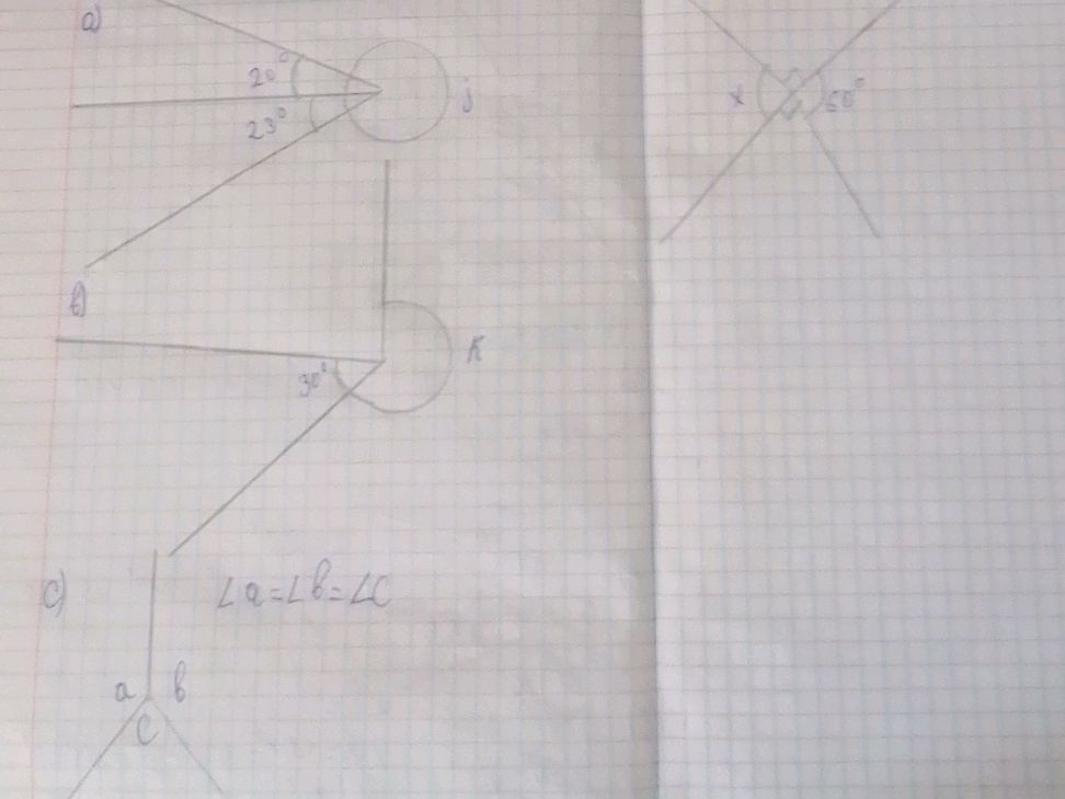 a) Diagram with angles 20° and 23°. b) | StudyX