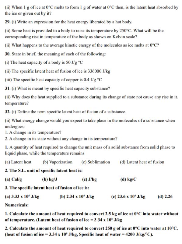 (ii) When 1 g of ice at 0°C melts to form 1 | StudyX