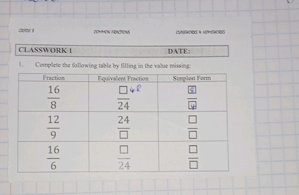 Complete the following table by filling in | StudyX