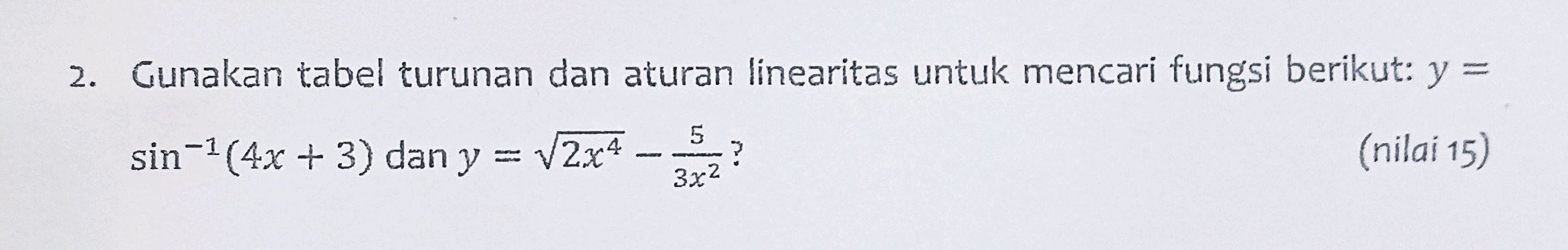 2. Gunakan tabel turunan dan aturan | StudyX