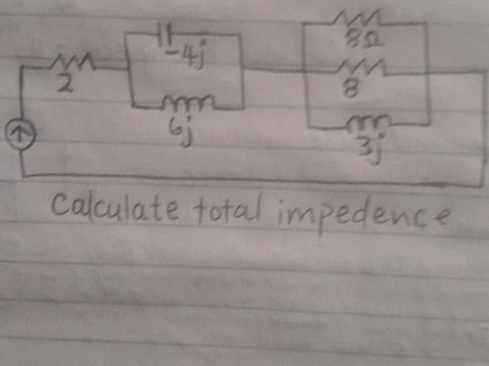 Calculate total impedance. $ {Circuit | StudyX