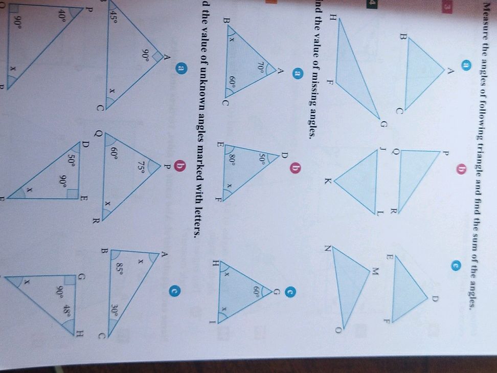 Measure the angles of following triangle and | StudyX