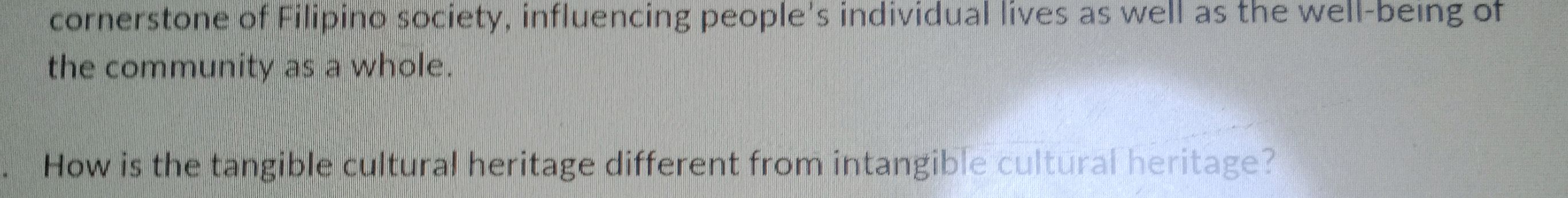 How is the tangible cultural heritage | StudyX