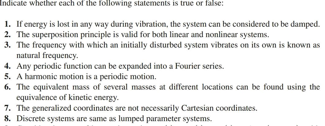 Indicate whether each of the following | StudyX