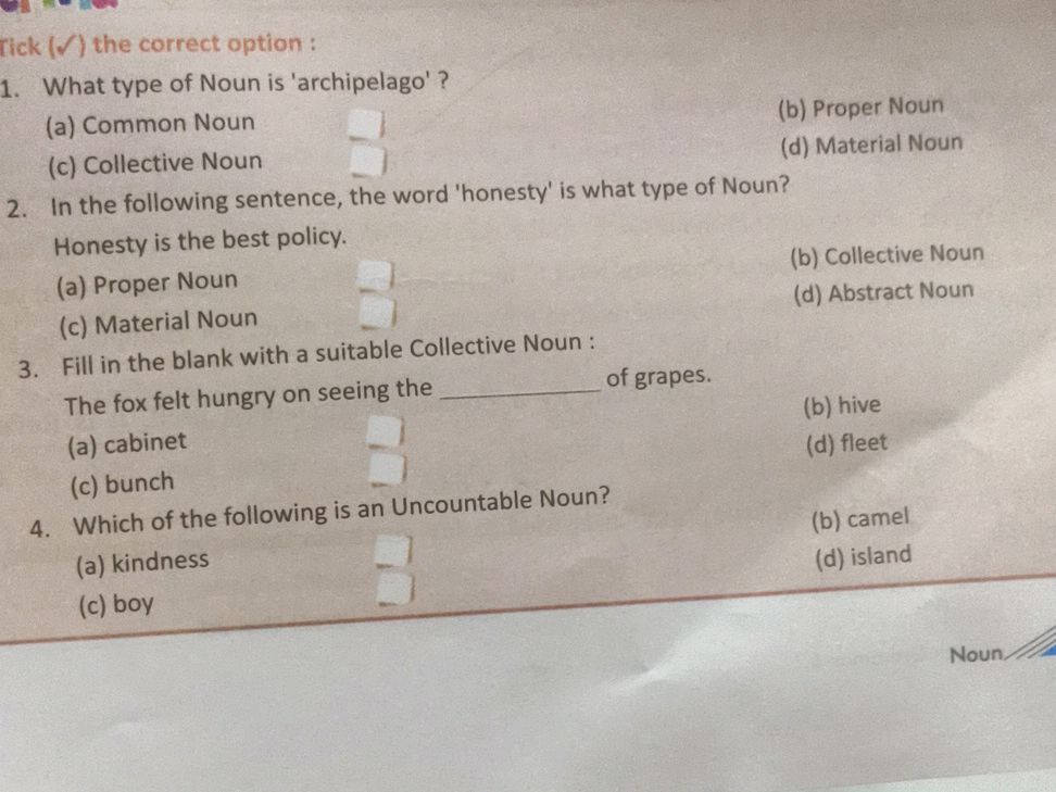 1. What type of Noun is 'archipelago'? (a) | StudyX