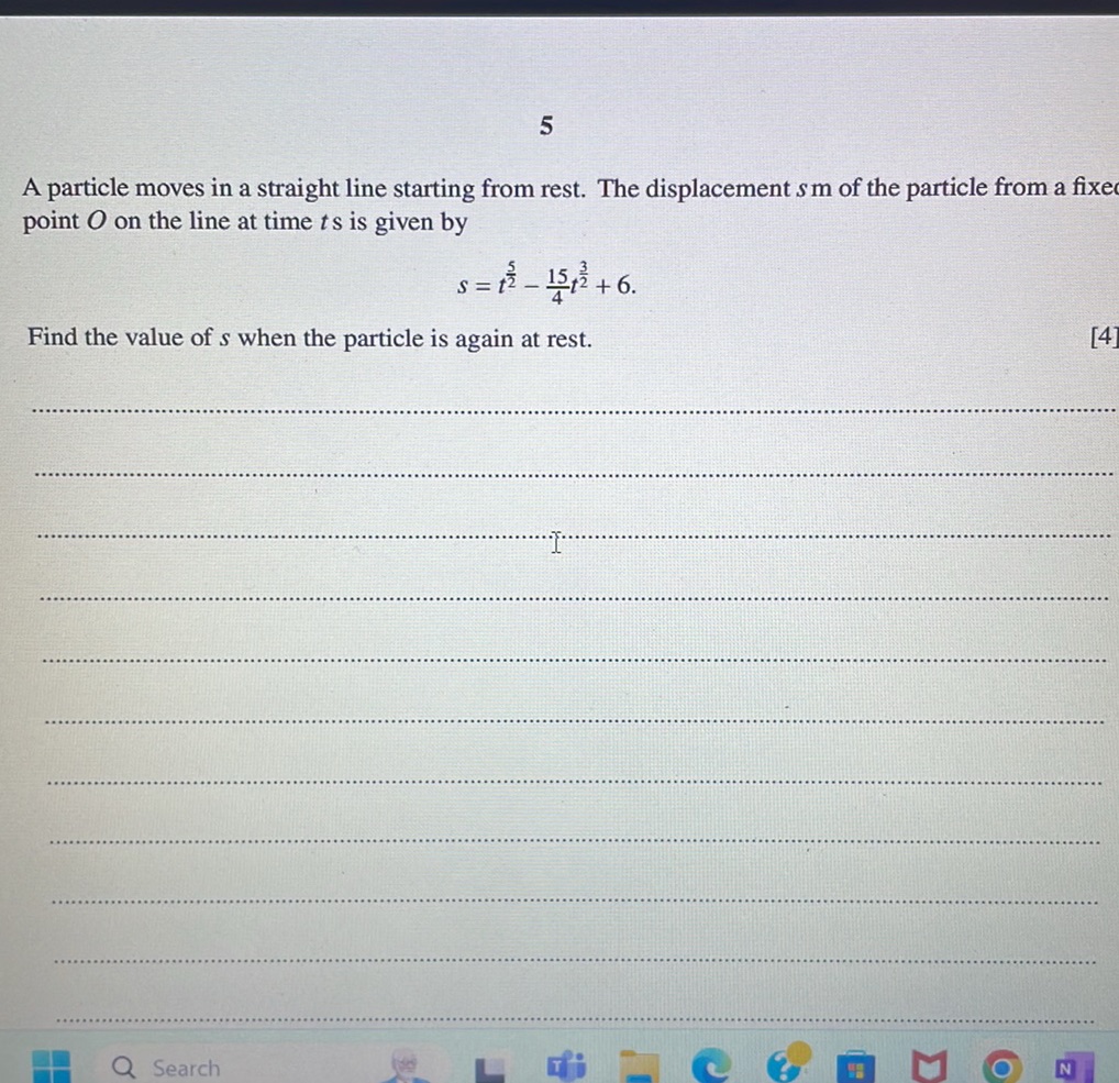 A particle moves in a straight line starting | StudyX