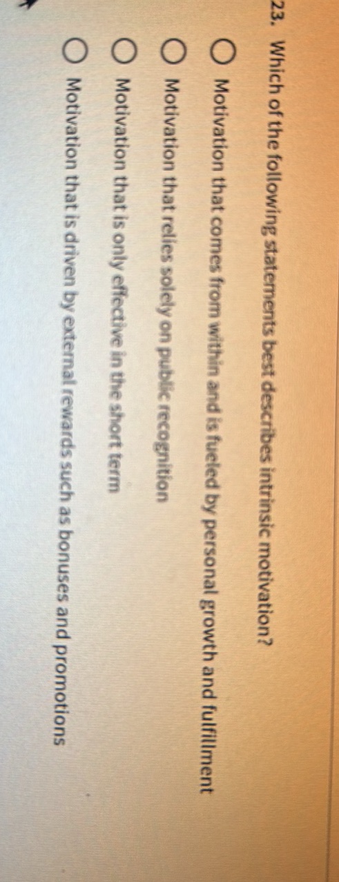 23. Which of the following statements best | StudyX