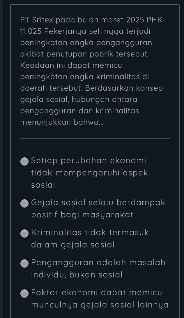 PT Sritex pada bulan maret 2025 PHK 11.025 | StudyX