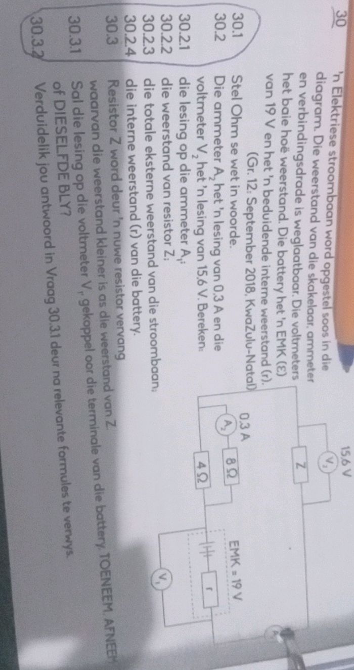 30 'n Elektriese stroombaan word opgestel | StudyX