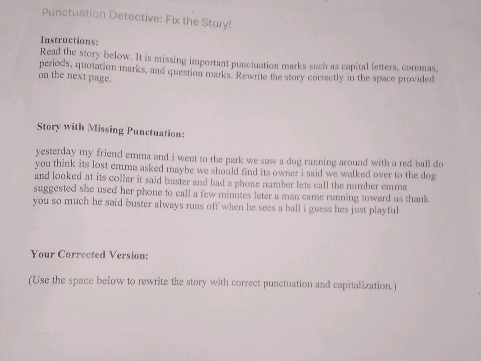 Instructions: Read the story below. It is | StudyX