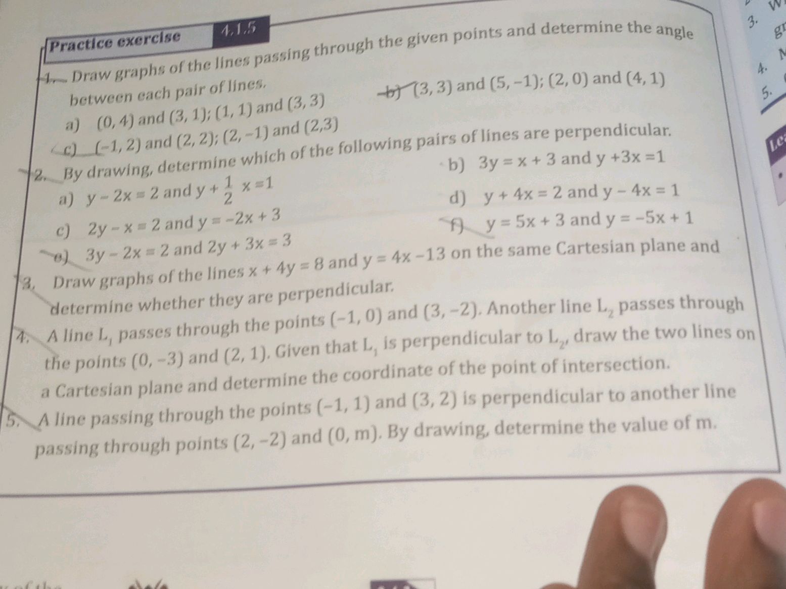 4. Draw graphs of the lines passing through | StudyX