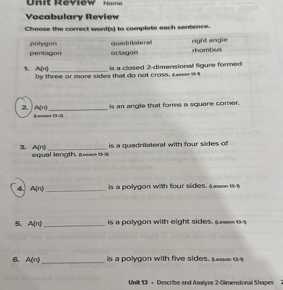 Choose the correct word(s) to complete each | StudyX