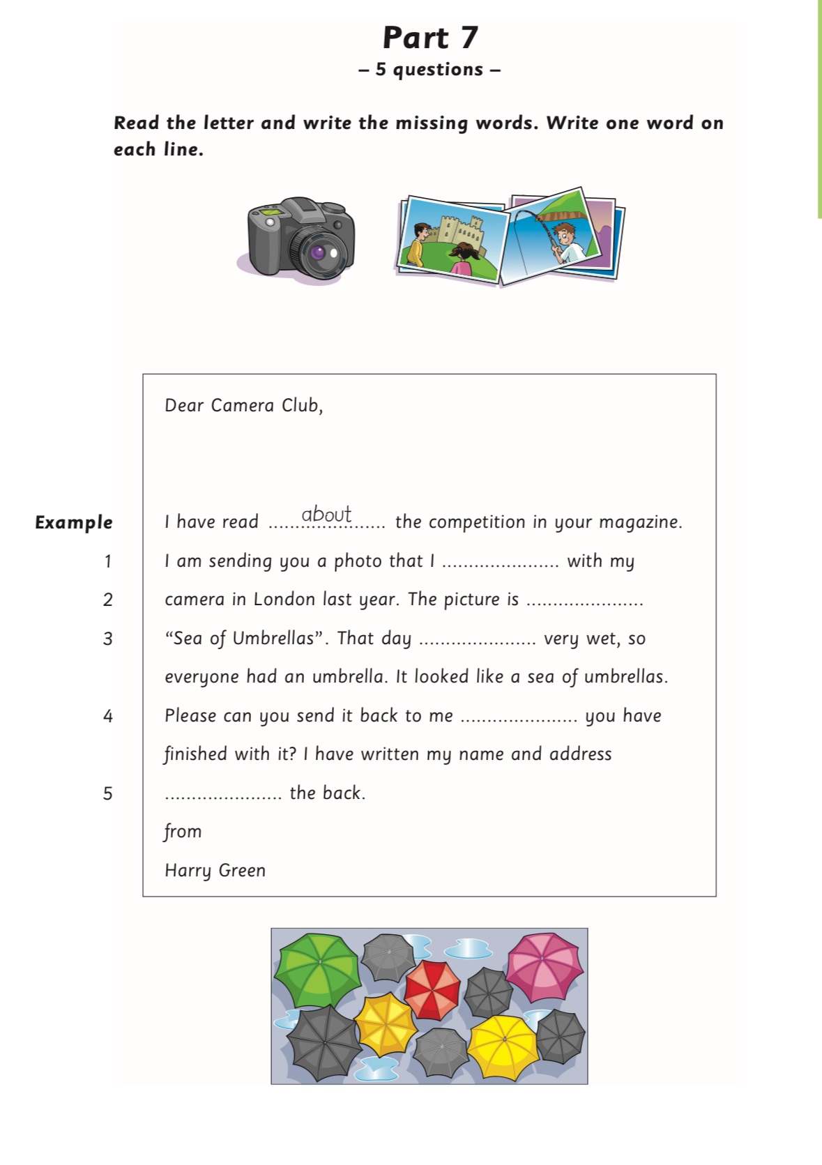 Read the letter and write the missing words. | StudyX