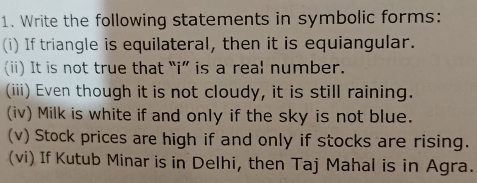 1. Write the following statements in | StudyX