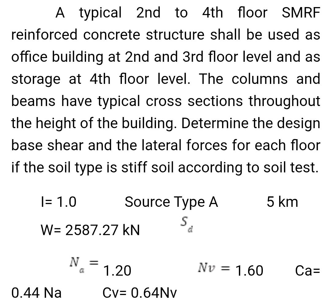 A typical 2nd to 4th floor SMRF reinforced | StudyX