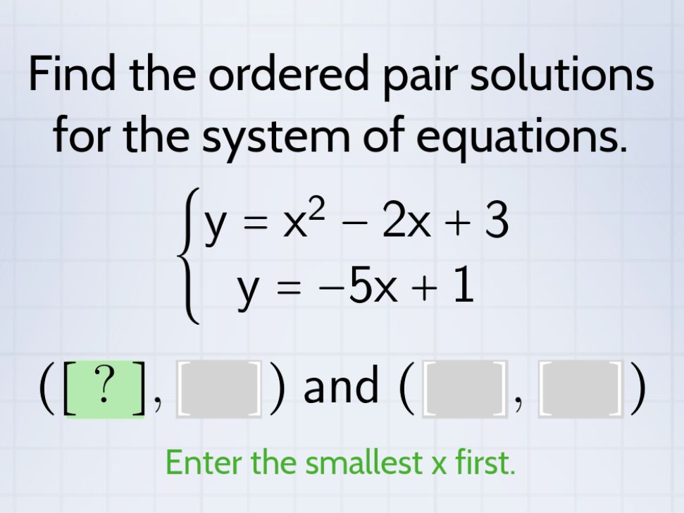 Find the ordered pair solutions for the | StudyX