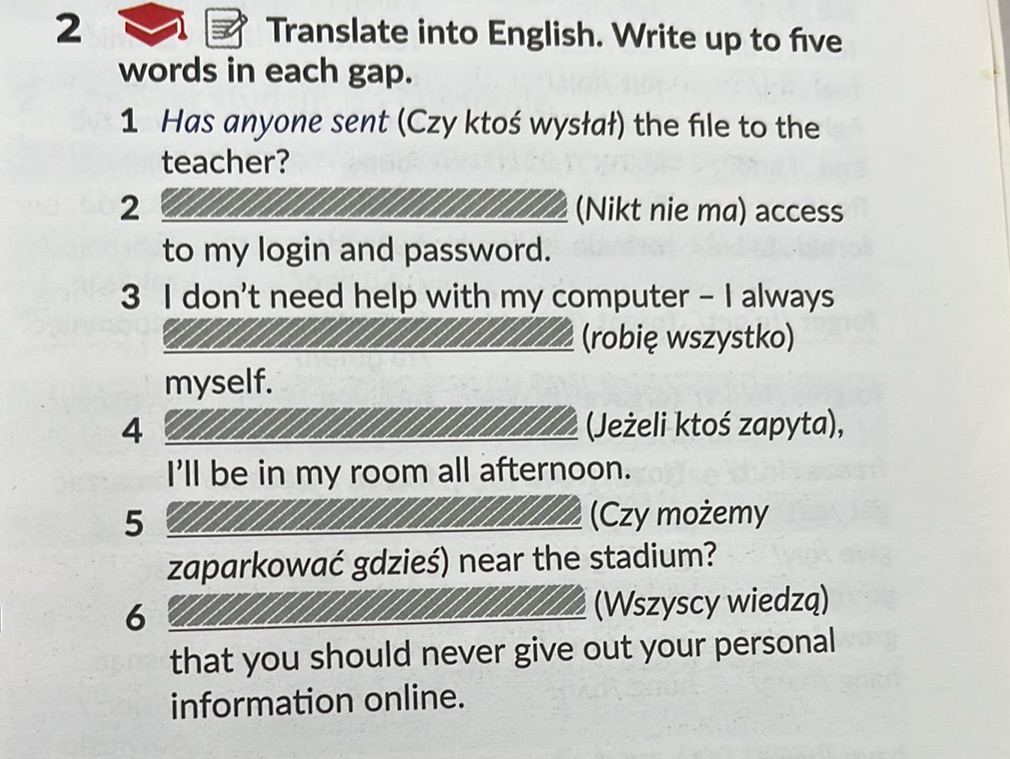 Translate into English. Write up to five | StudyX