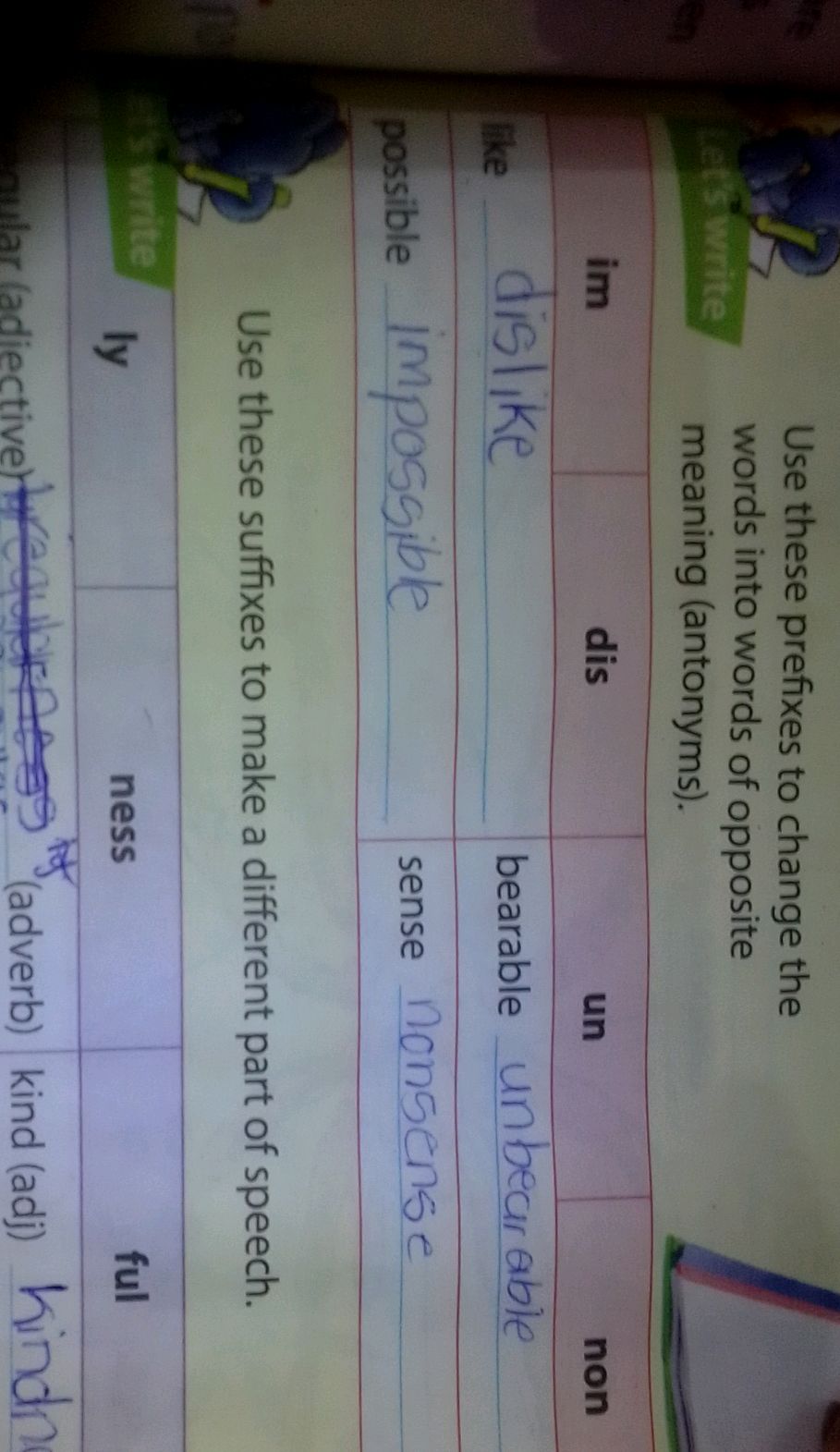 Use these prefixes to change the words into | StudyX