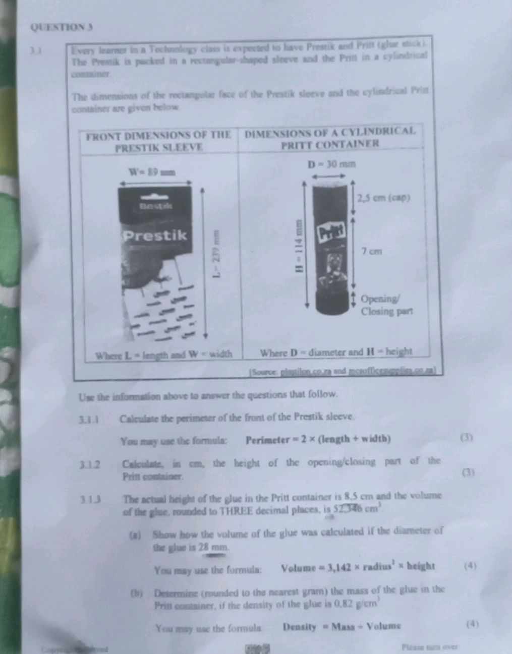 QUESTION 3 31 The Prestik is pecked in a | StudyX