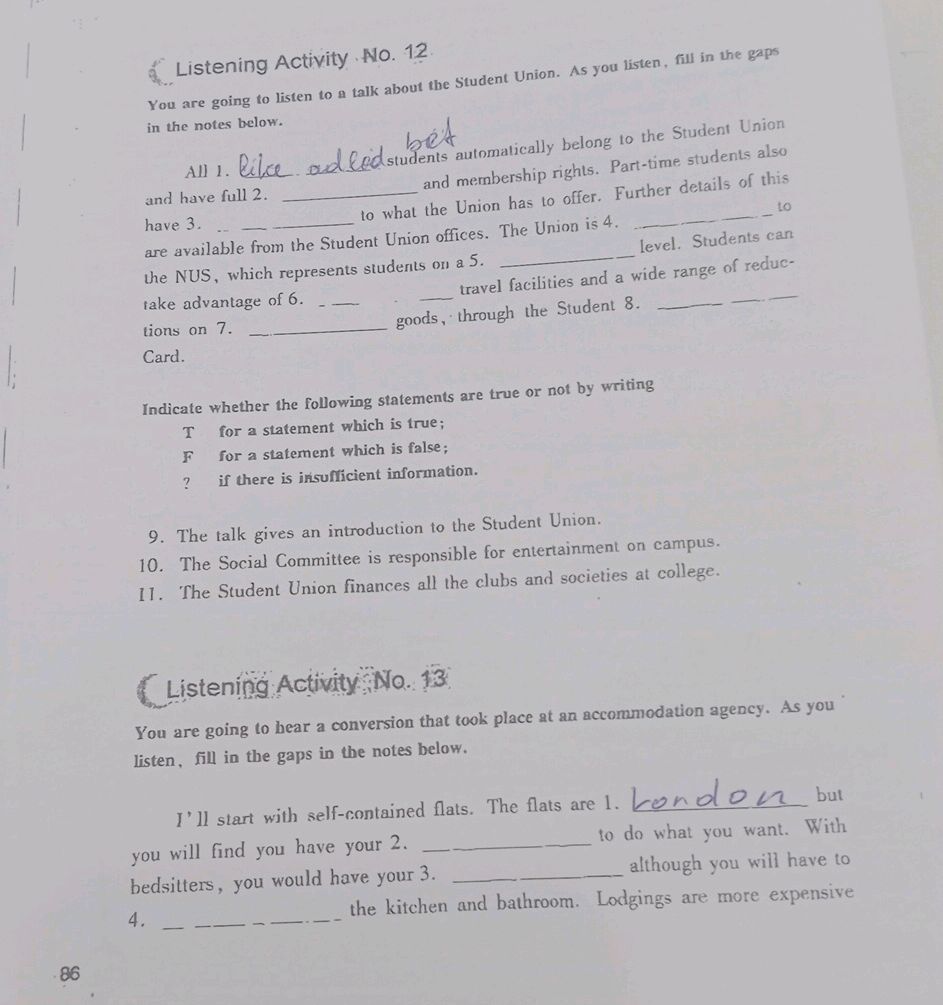 Listening Activity No. 12 You are going to | StudyX