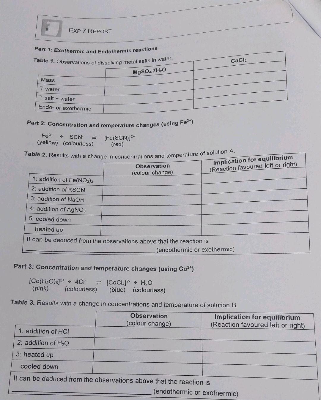 Part 1: Exothermic and Endothermic reactions | StudyX