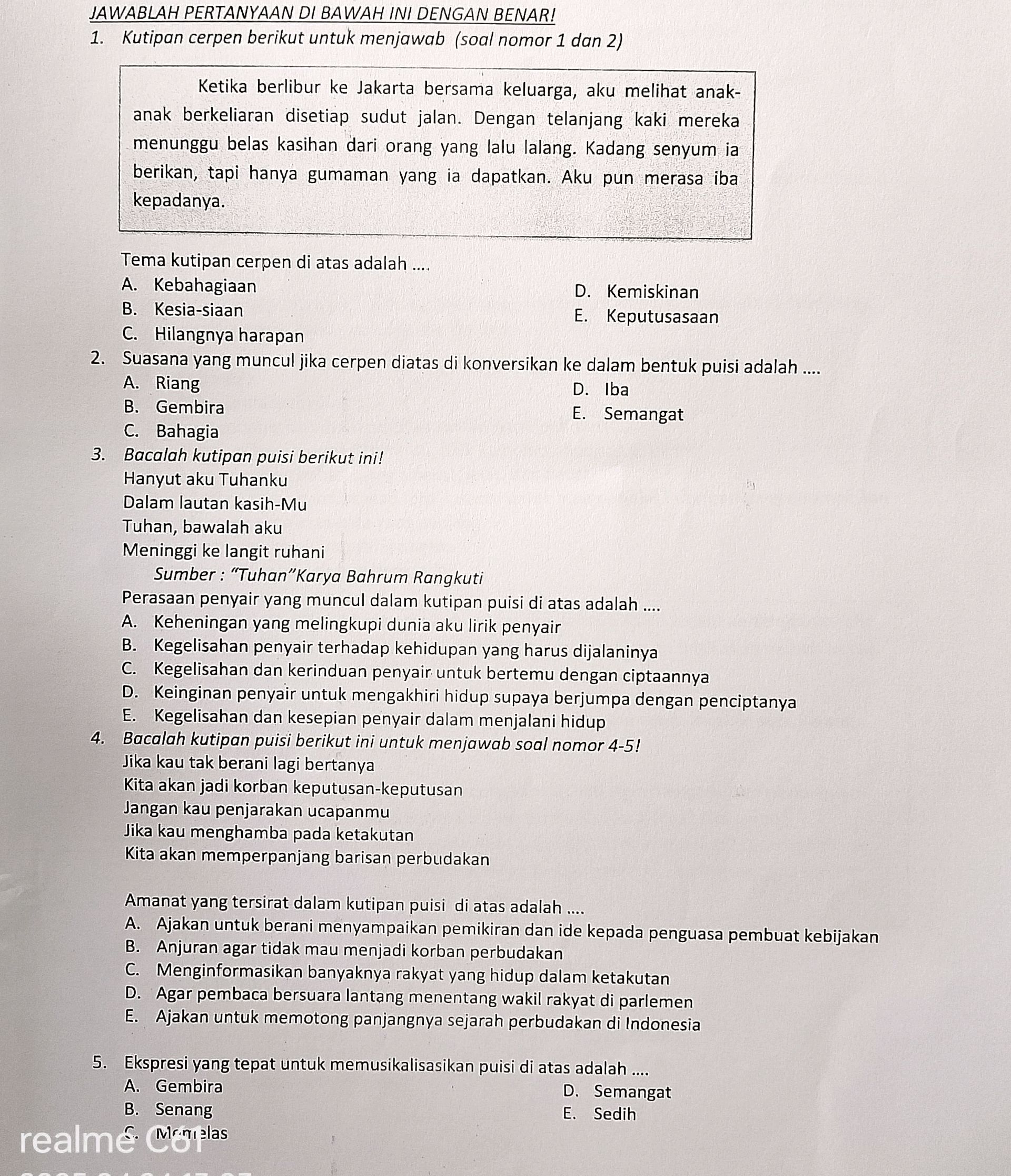 1. Kutipan cerpen berikut untuk menjawab | StudyX