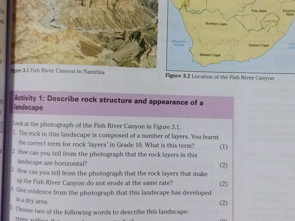 Activity 1: Describe rock structure and | StudyX