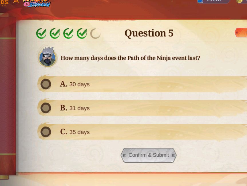 How many days does the Path of the Ninja | StudyX